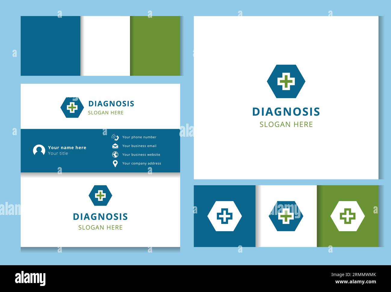 Diagnosis logo design with editable slogan. Branding book and business ...
