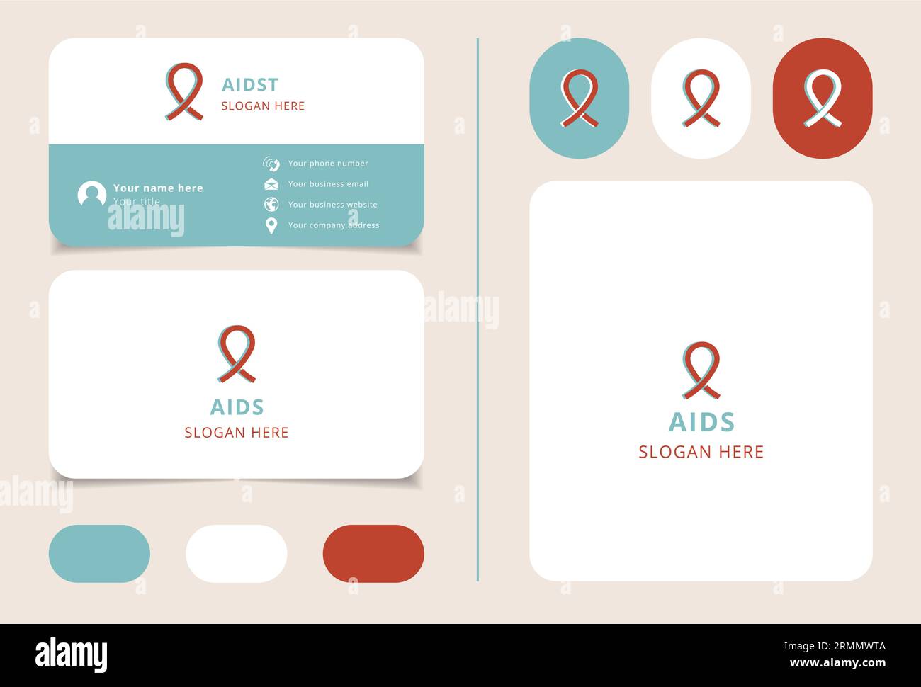 Aids logo design with editable slogan. Business card and branding book ...