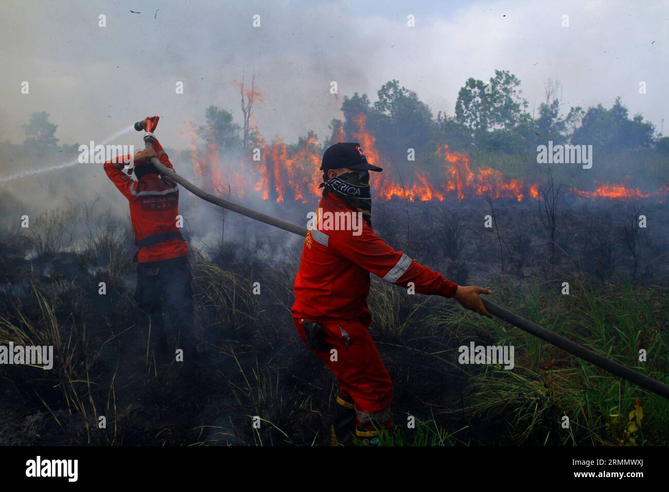 Ogan Ilir, Indonesia. 29th Aug, 2023. Indonesian firefighter from ...
