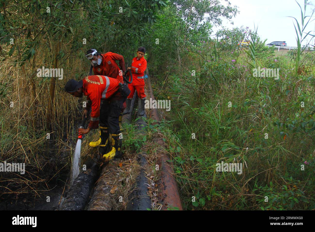Ogan Ilir, Indonesia. 29th Aug, 2023. Indonesian firefighter from ...