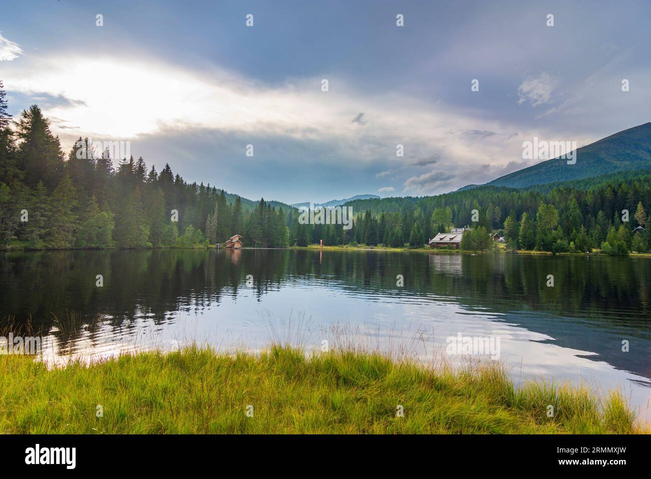 Tamsweg: lake Prebersee, hut for shooting water targets, shooting range ...