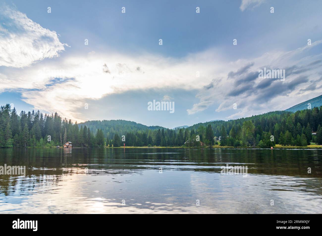 Tamsweg: lake Prebersee, hut for shooting water targets, shooting range ...