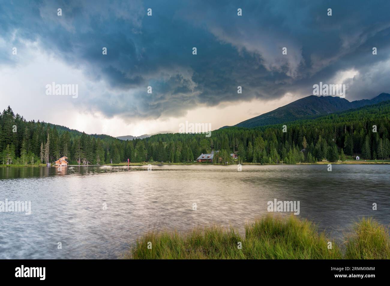 Tamsweg: lake Prebersee, hut for shooting water targets, shooting range ...