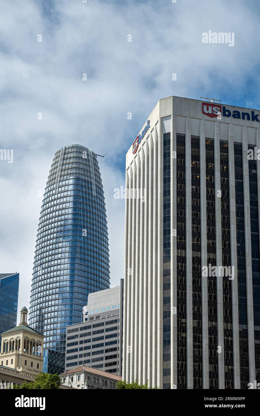 San Francisco, CA, USA - July 12, 2023: Very tall Salesforce tower ...