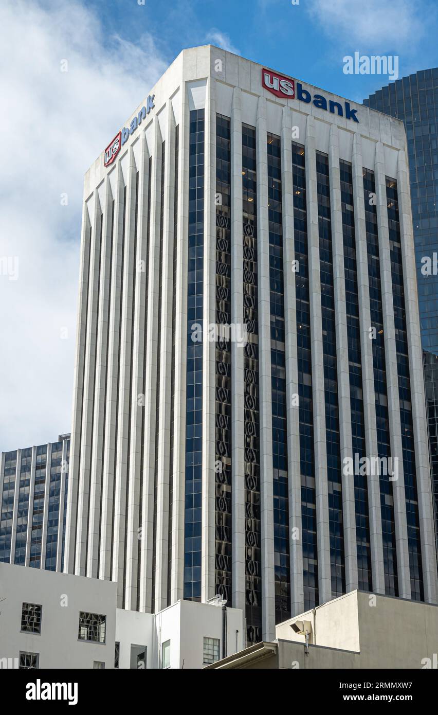San Francisco, CA, USA - July 12, 2023: Tower section of USBank office ...