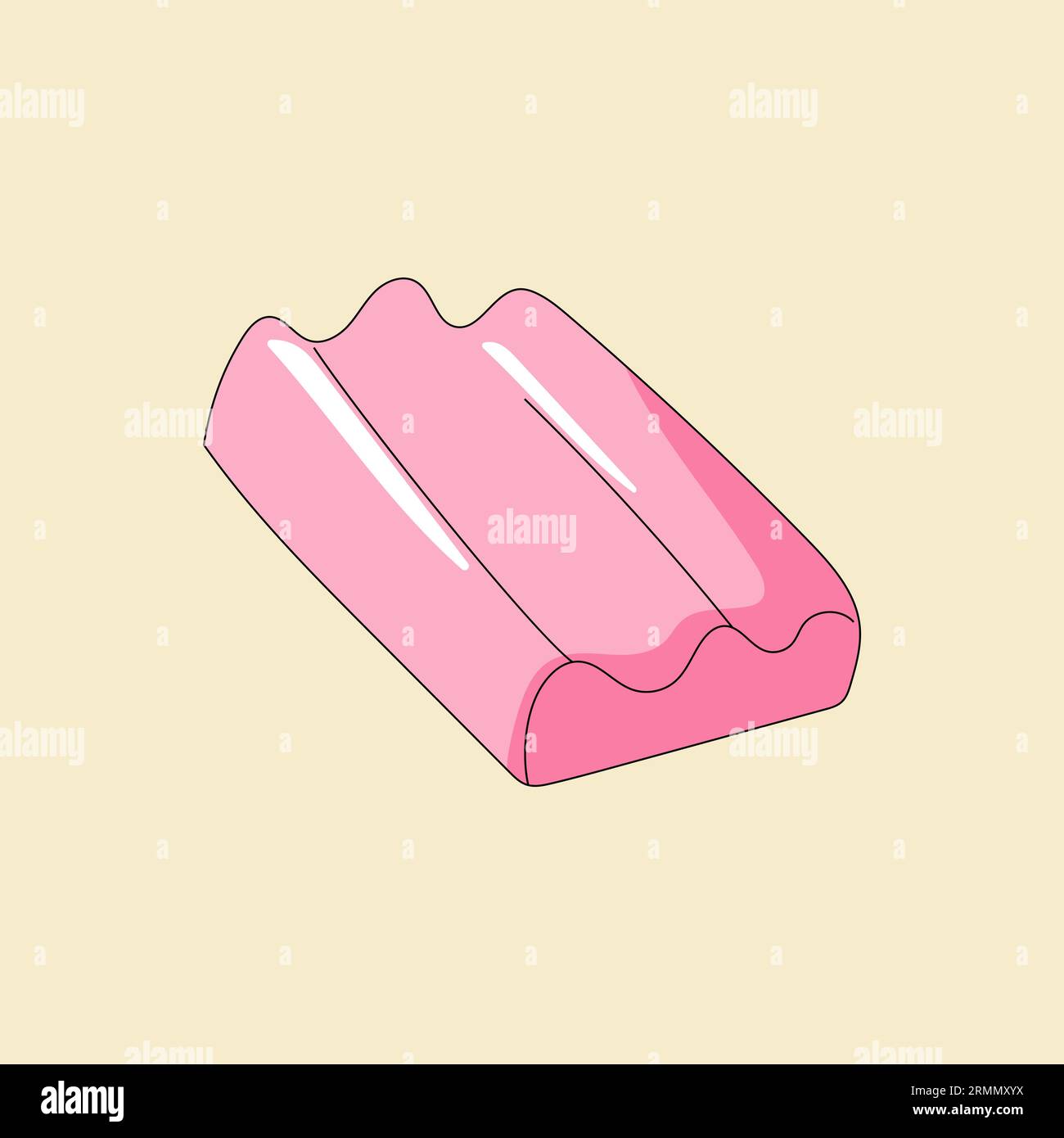 Pink chewing gum. Trendy cartoon 80s or 90s style Stock Vector Image ...