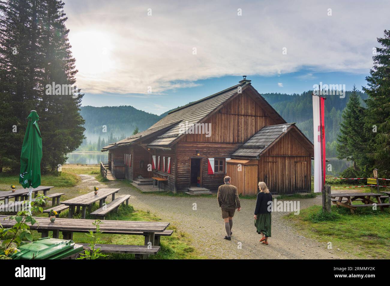 Tamsweg: lake Prebersee, shooting range hut for shooters at shooting ...