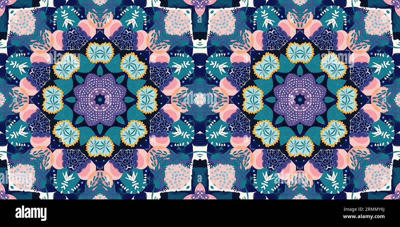 Modern patchwork grid trim with fabric effect design. Seamless ...