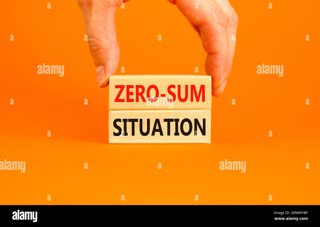 Zero-sum situation symbol. Concept words Zero-sum situation on ...