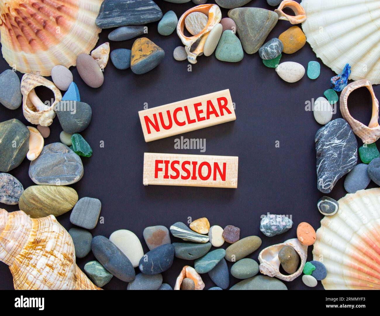 Nuclear fission symbol. Concept words Nuclear fission on beautiful ...