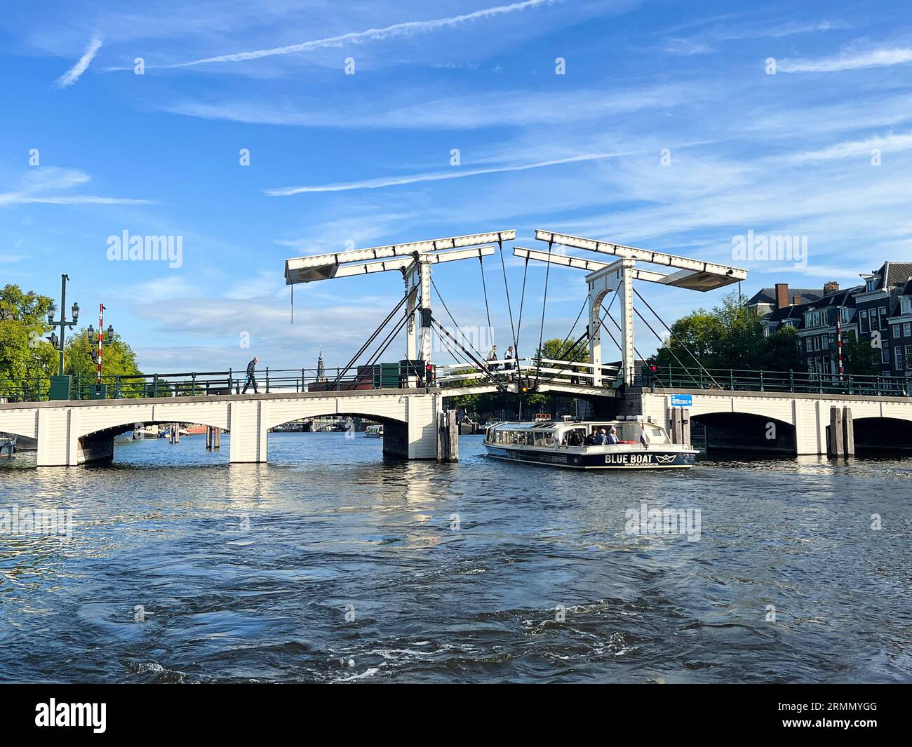 Amsterdam, Netherlands. August 29, 2023. The skinny bridge in Amsterdam ...