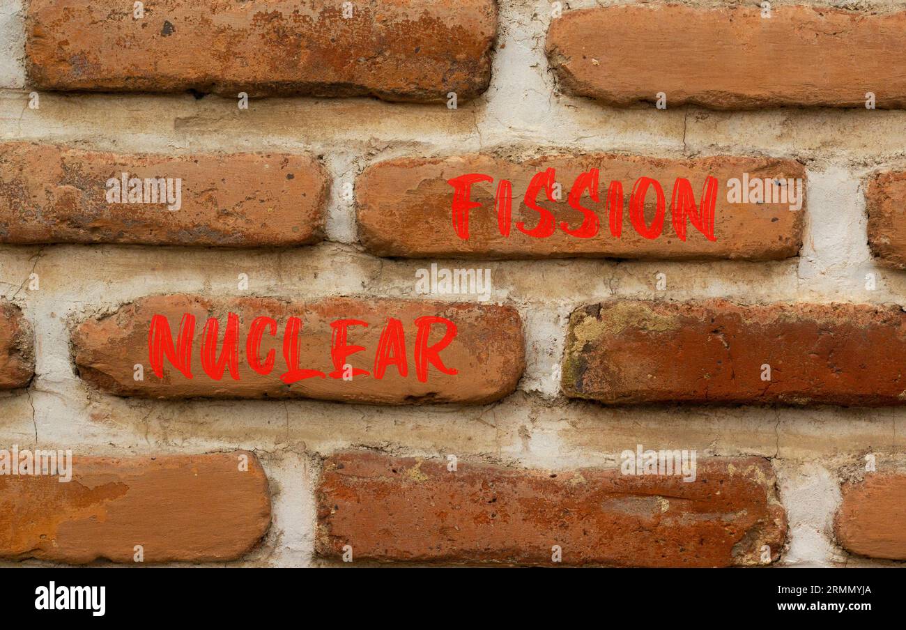 Nuclear fission symbol. Concept words Nuclear fission on beautiful ...