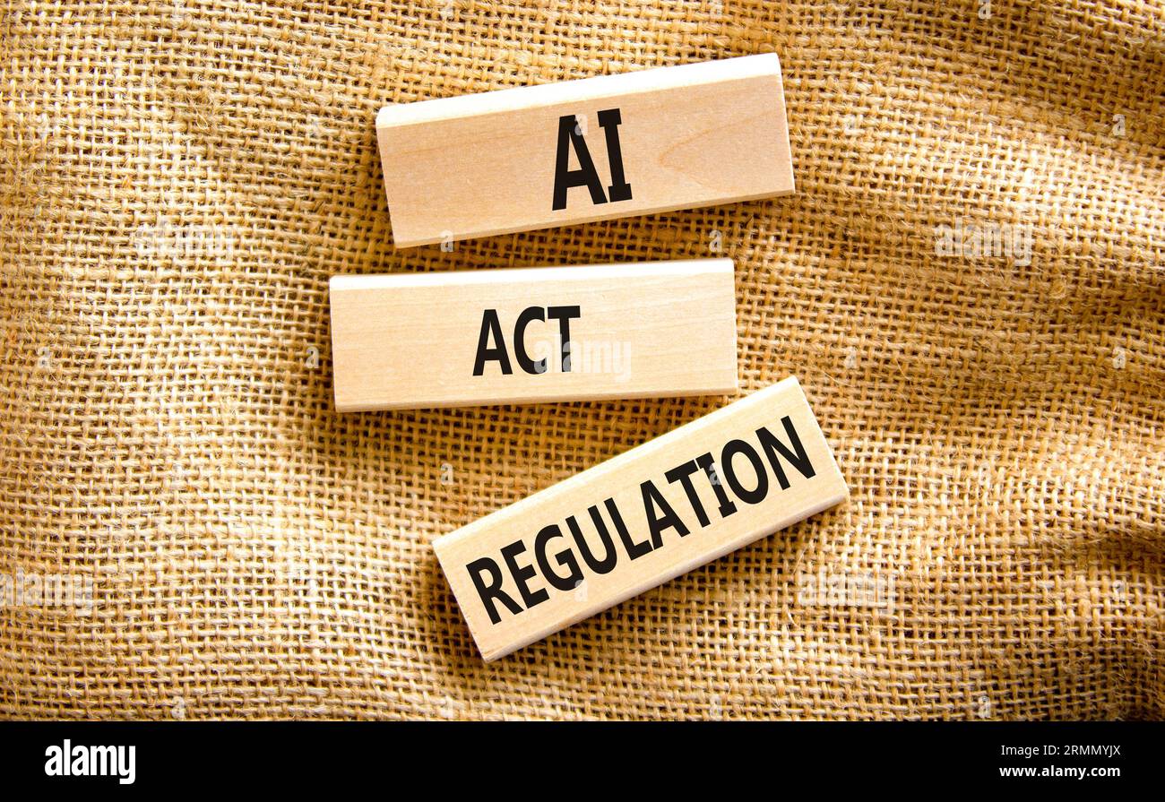 AI act regulation symbol. Concept words AI artificial intelligence act ...