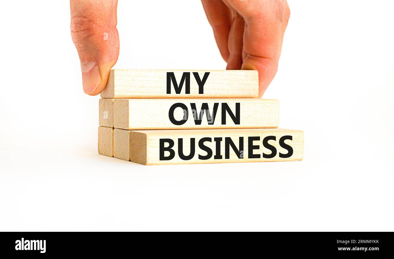My own business symbol. Concept words My own business on wooden block ...