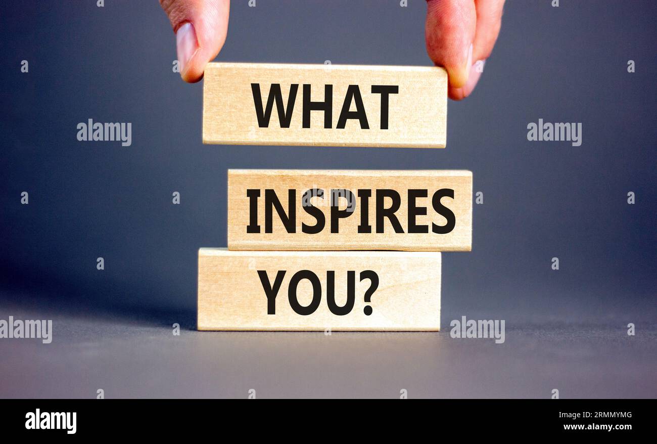 What inspires you symbol. Concept words What inspires you on wooden ...