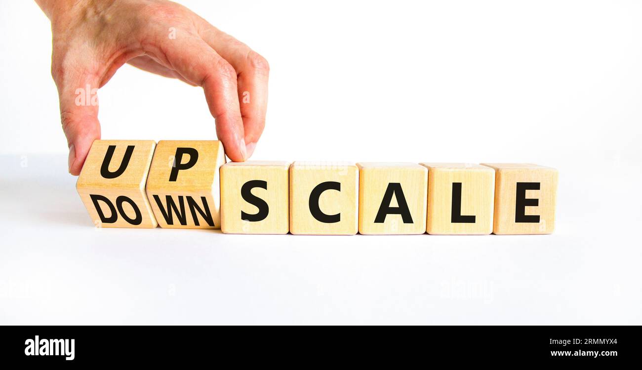 Upscale or downscale symbol. Concept words Upscale or Downscale on ...