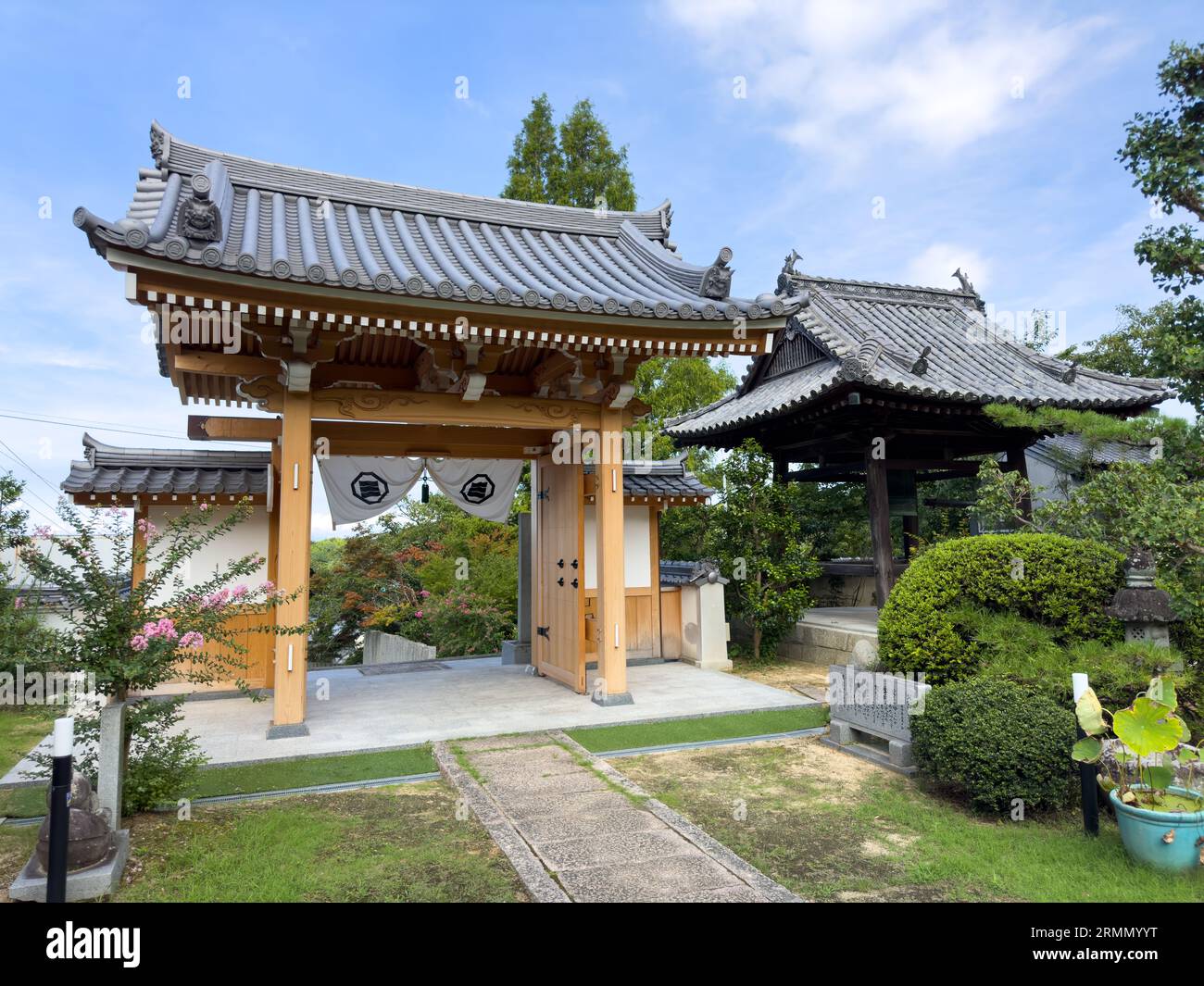 A tranquil view of Zenonji Temple in Hojo, a small area situated north ...