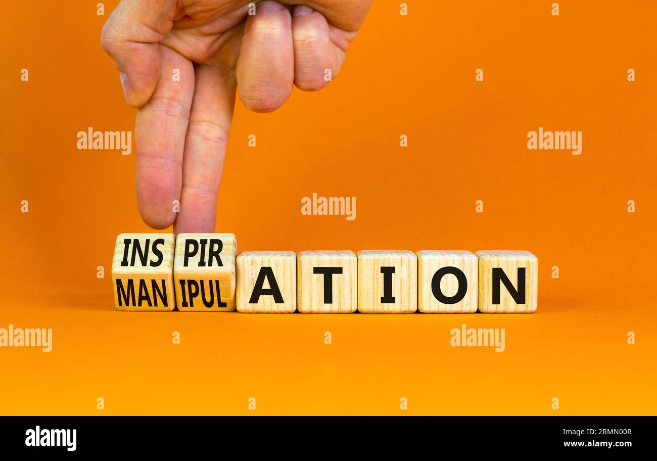 Inspiration or manipulation symbol. Concept words Inspiration and ...