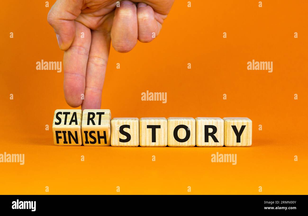 Start or finish story symbol. Concept words Start story and Finish ...