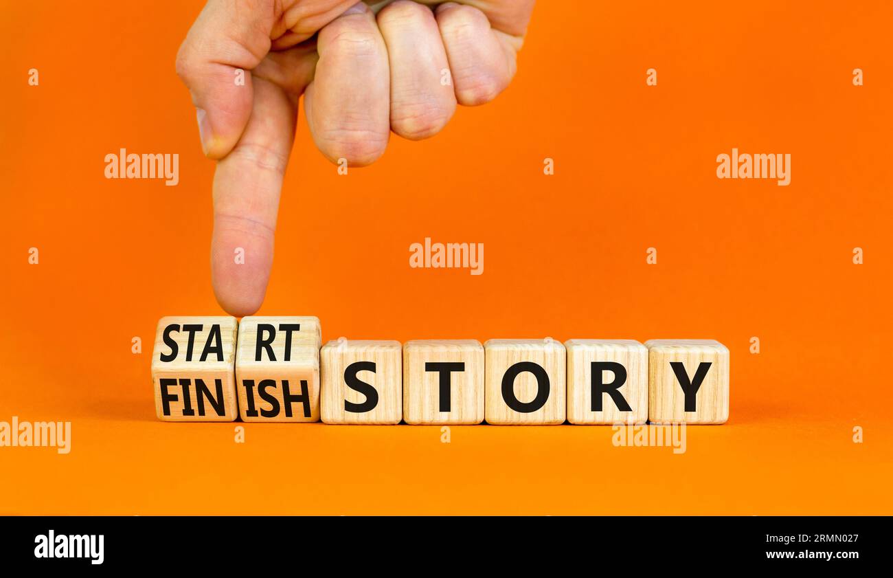 Start or finish story symbol. Concept words Start story and Finish ...