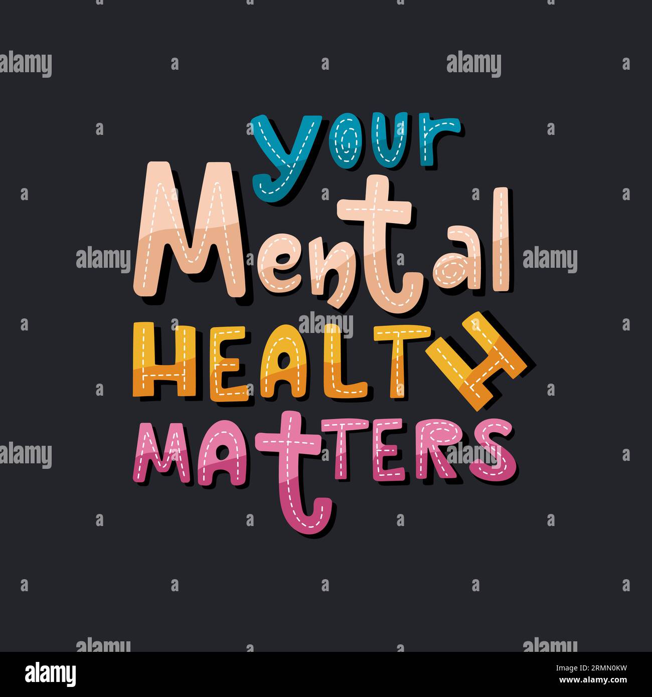 Your mental health matters lettering poster Stock Vector Image & Art ...
