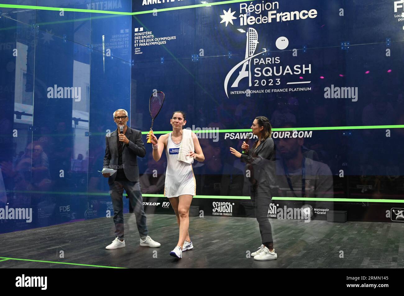 Paris, France. 29th Aug, 2023. Rachel Arnold at the Paris Squash Alpine ...