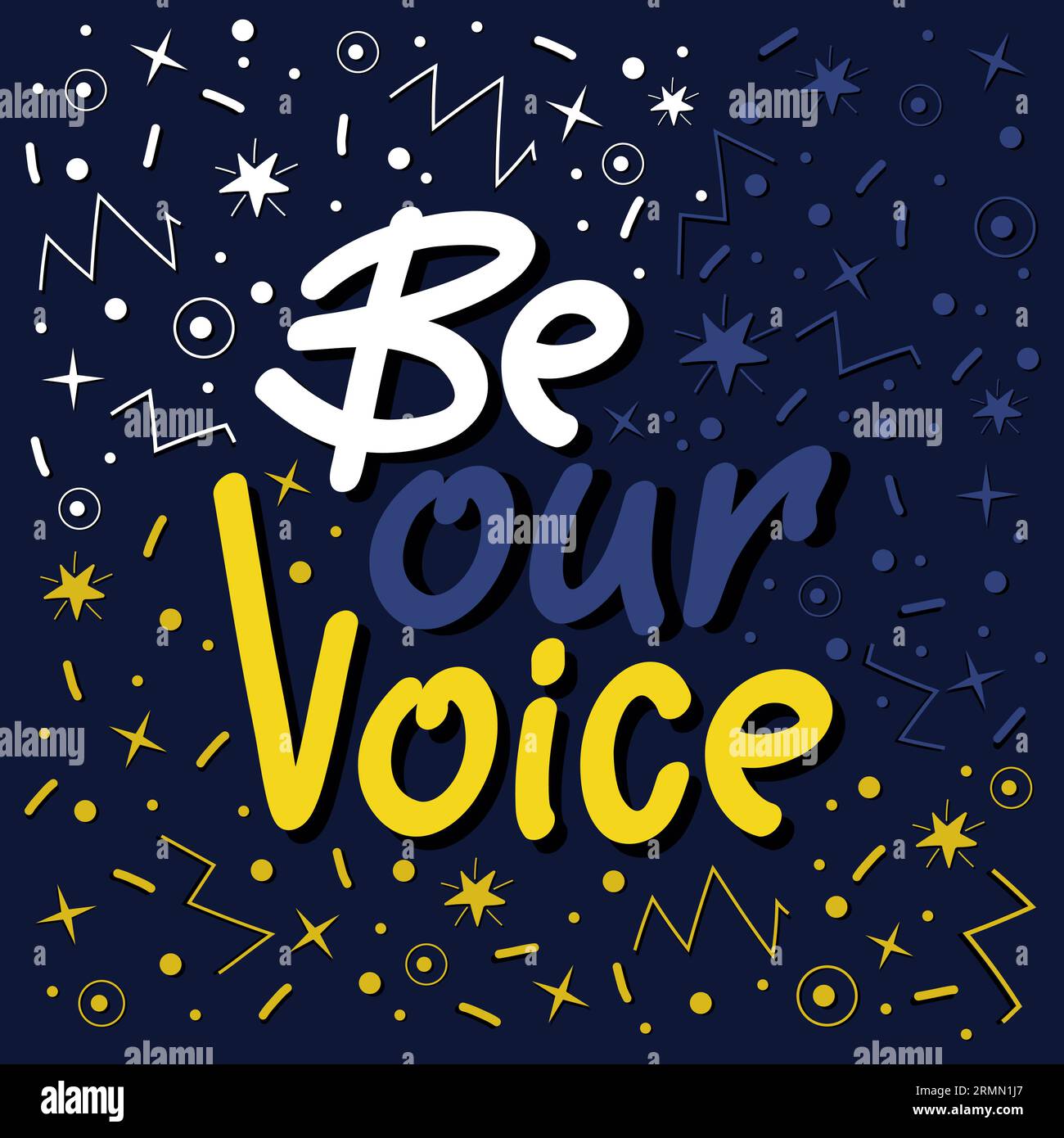 Be our voice lettering with doodle elements Stock Vector Image & Art ...
