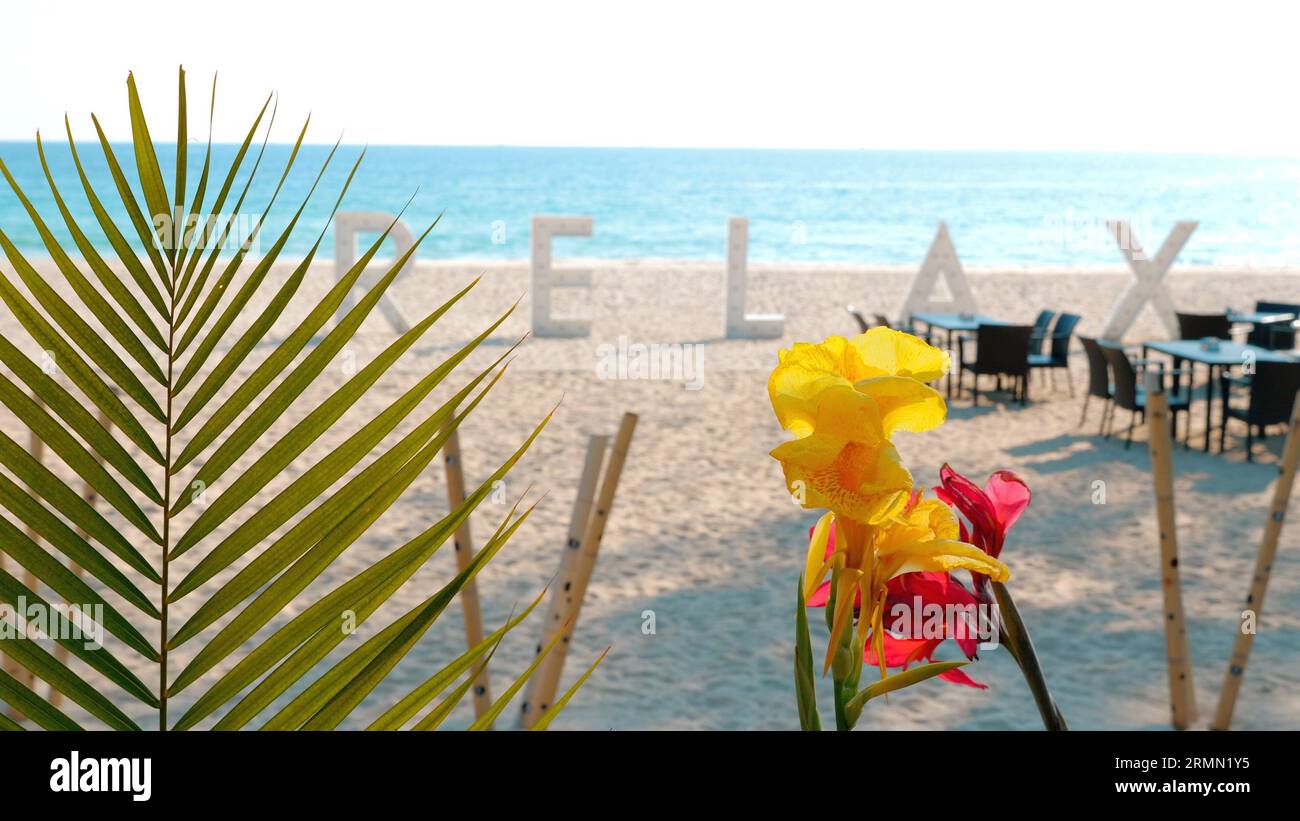 Spectacular view of the ocean from a serene beach resort Stock Photo ...