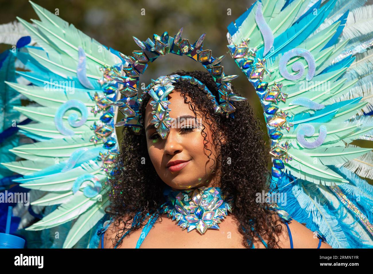 Female participant at the Notting Hill Carnival Grand Parade 2023 ...