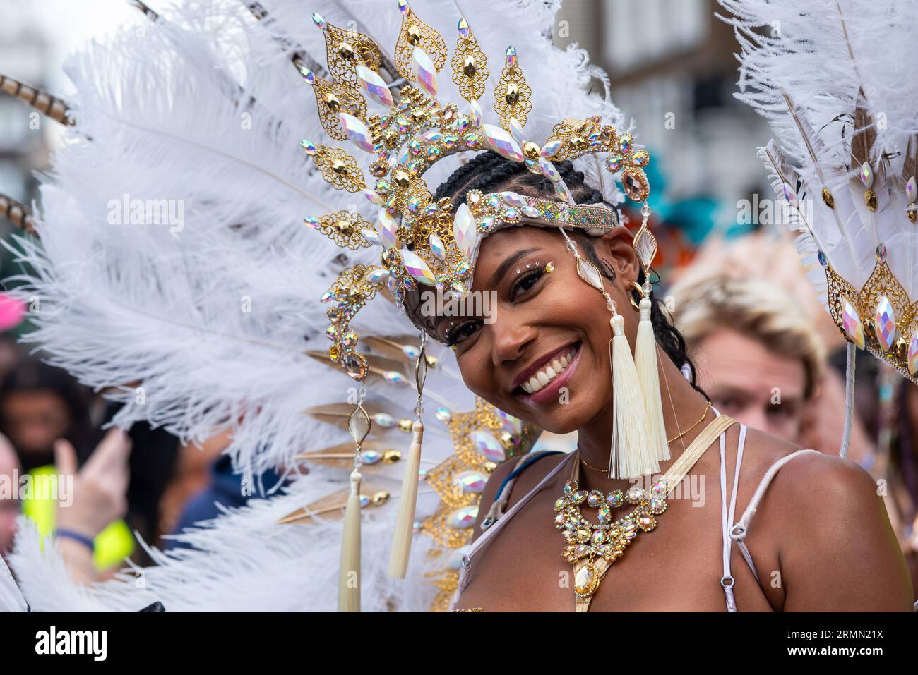 Female participant at the Notting Hill Carnival Grand Parade 2023 ...