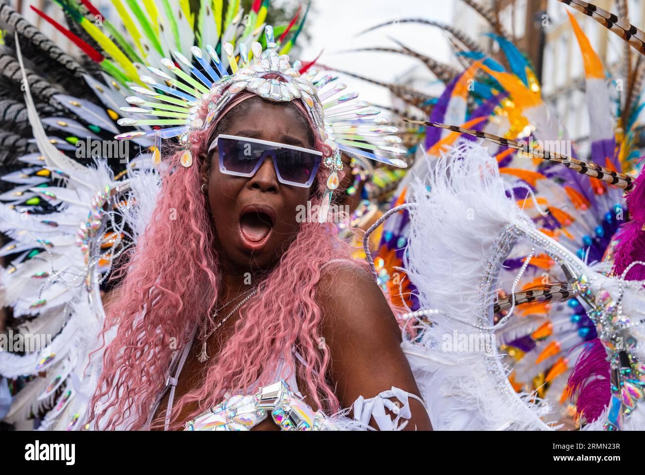 Female participant at the Notting Hill Carnival Grand Parade 2023 ...