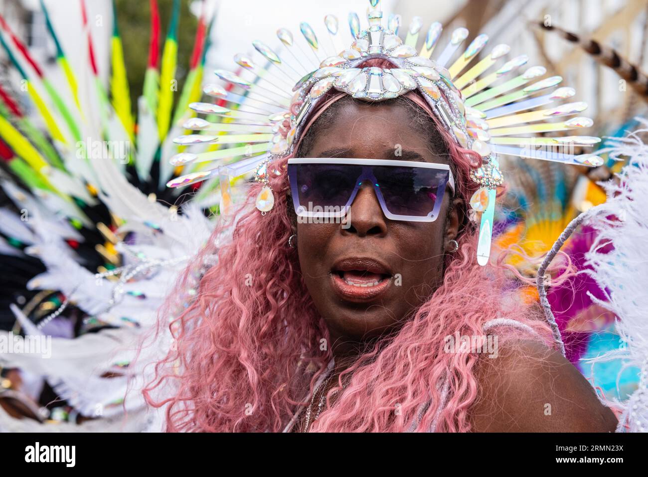 Female participant at the Notting Hill Carnival Grand Parade 2023 ...