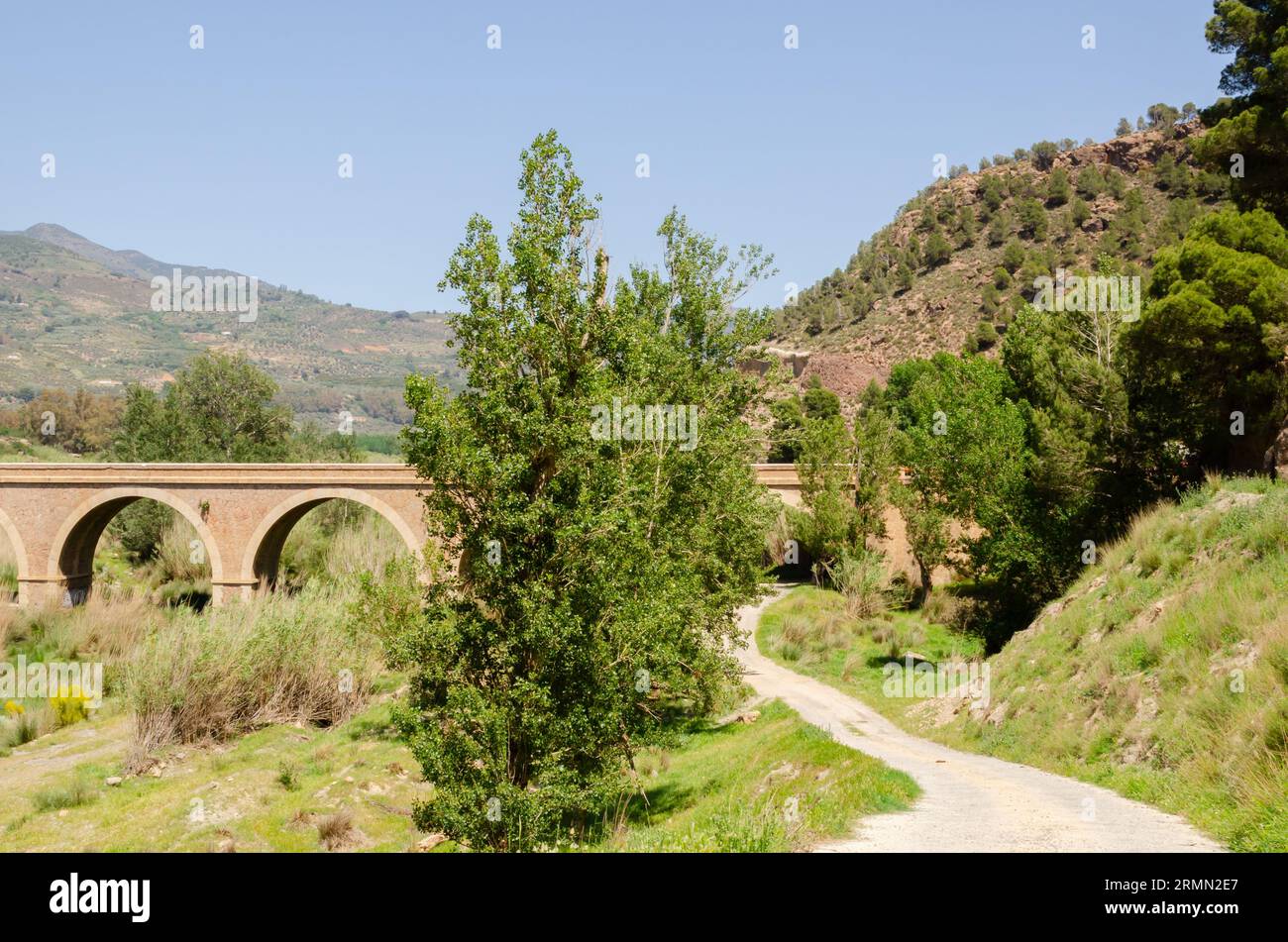 ORGIVA, SPAIN - 16 MAY 2022 The Seven Eyes Bridge is distinguished by ...