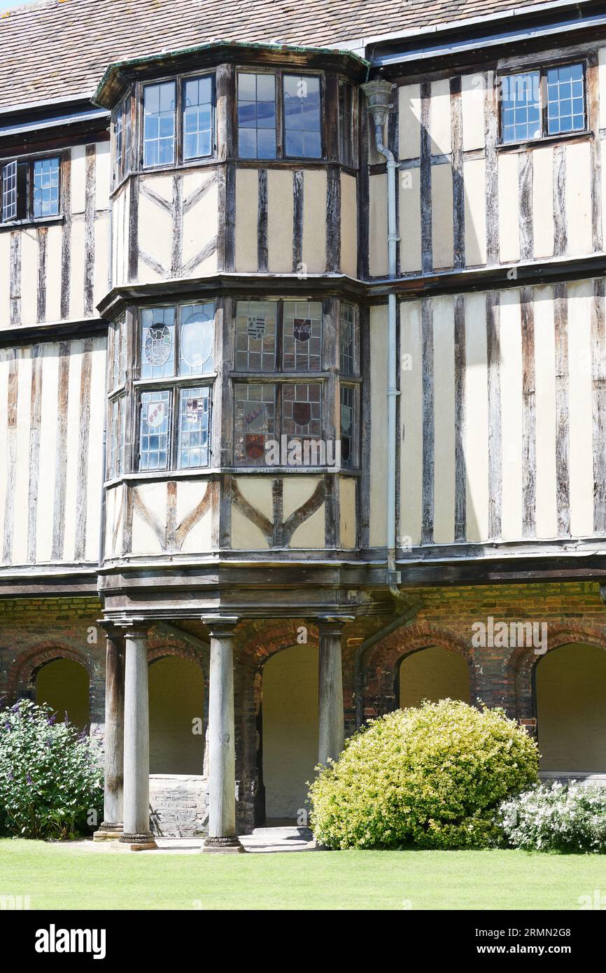 Medieval building at Queens' College, University of Cambridge, England ...