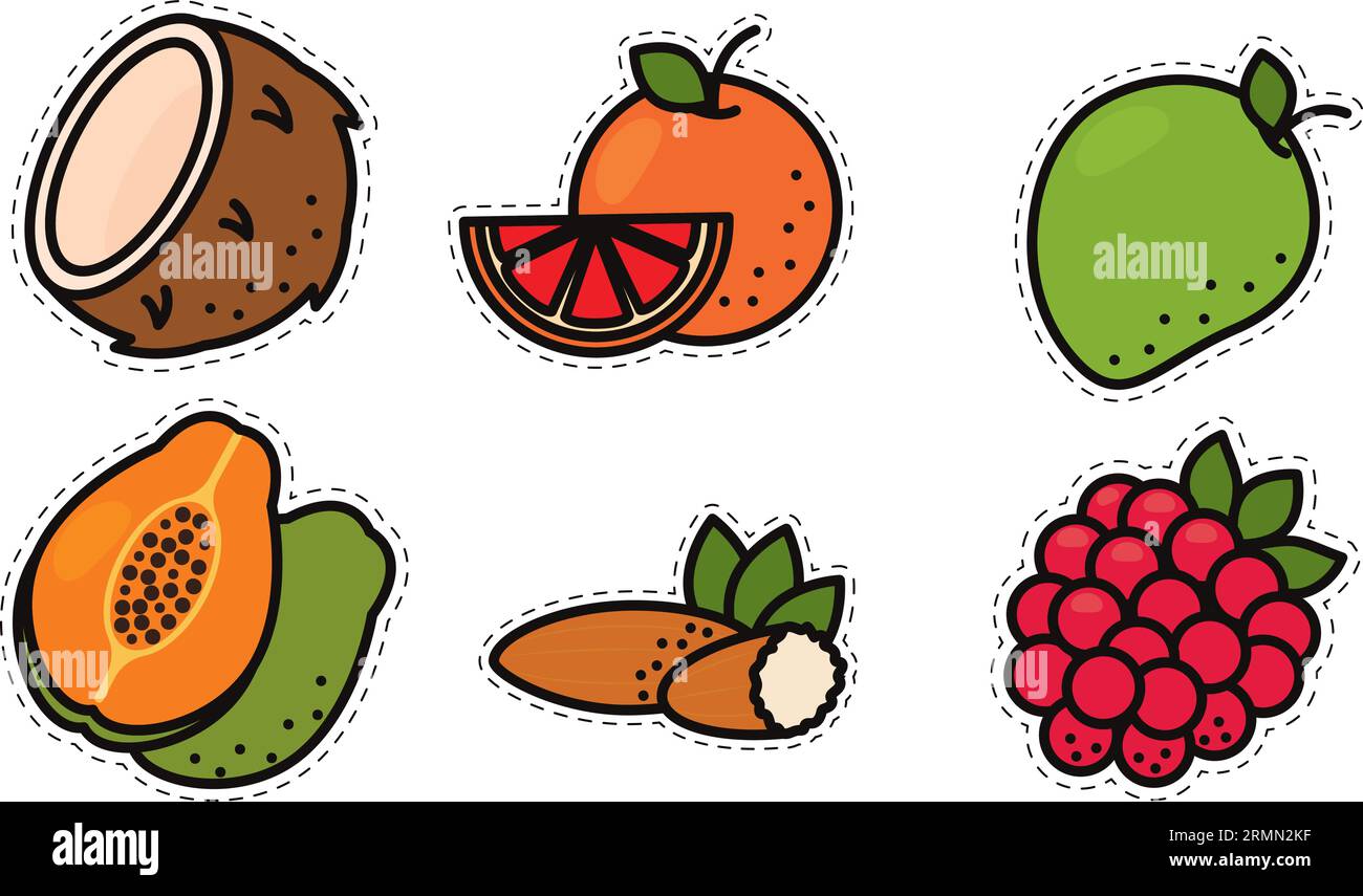 Set of colored fruit icons Vector Stock Vector Image & Art - Alamy