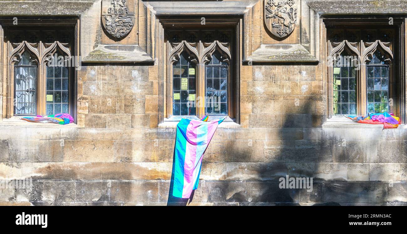 Trio of windows at King's College, University of Cambridge, England ...