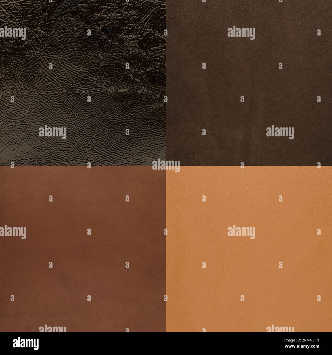 Set of brown leather samples, texture background Stock Photo - Alamy