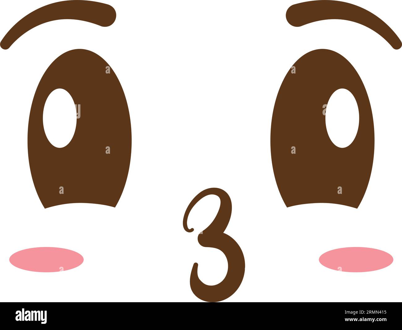 Isolated cute happy kissing facial expression Vector Stock Vector Image ...
