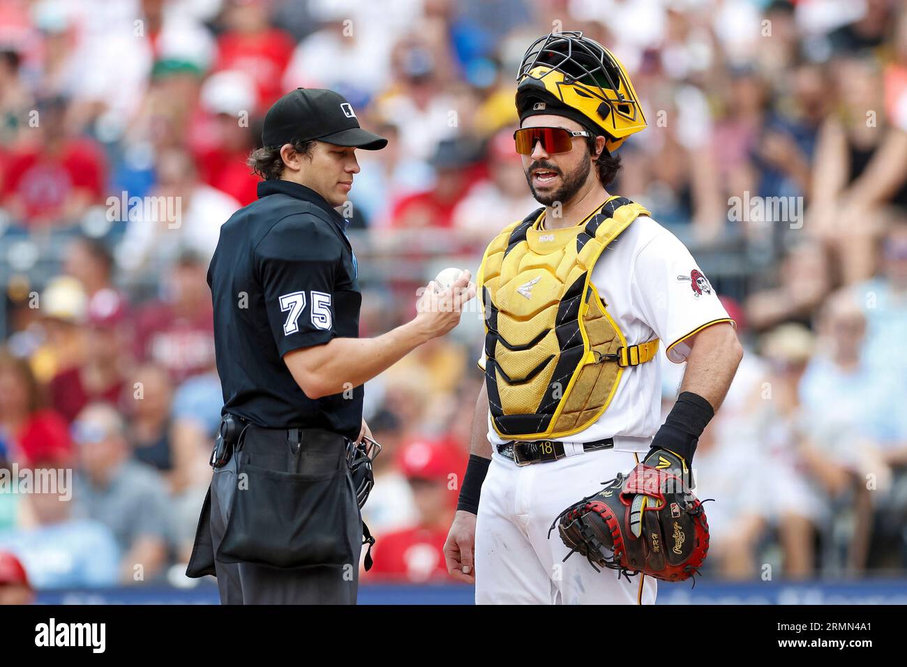 PITTSBURGH, PA - JULY 30: MLB home plate umpire Edwin Jimenez (75 ...