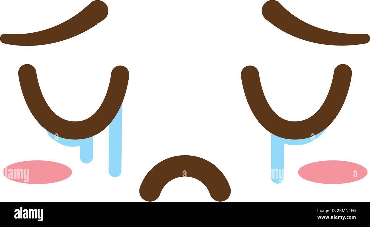 Isolated cute sad crying facial expression Vector Stock Vector Image ...
