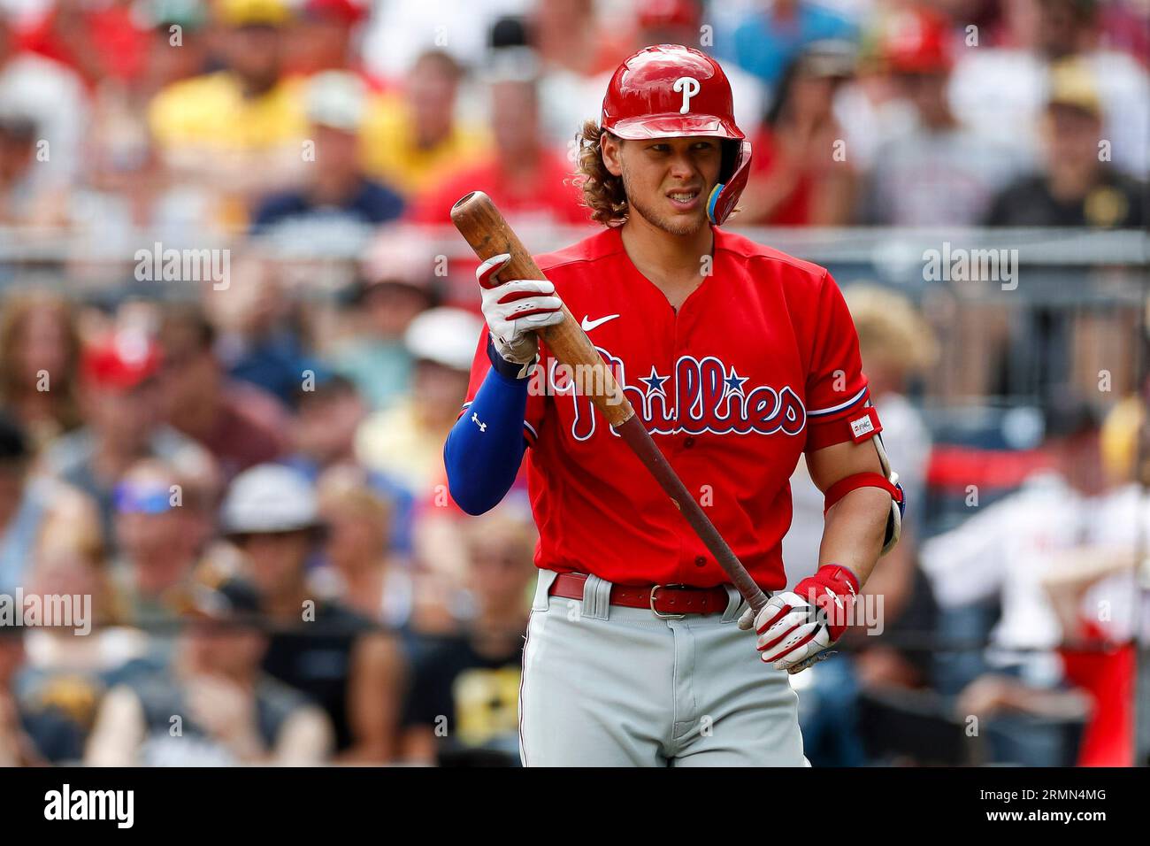 PITTSBURGH, PA - JULY 30: Philadelphia Phillies first baseman Alec Bohm ...