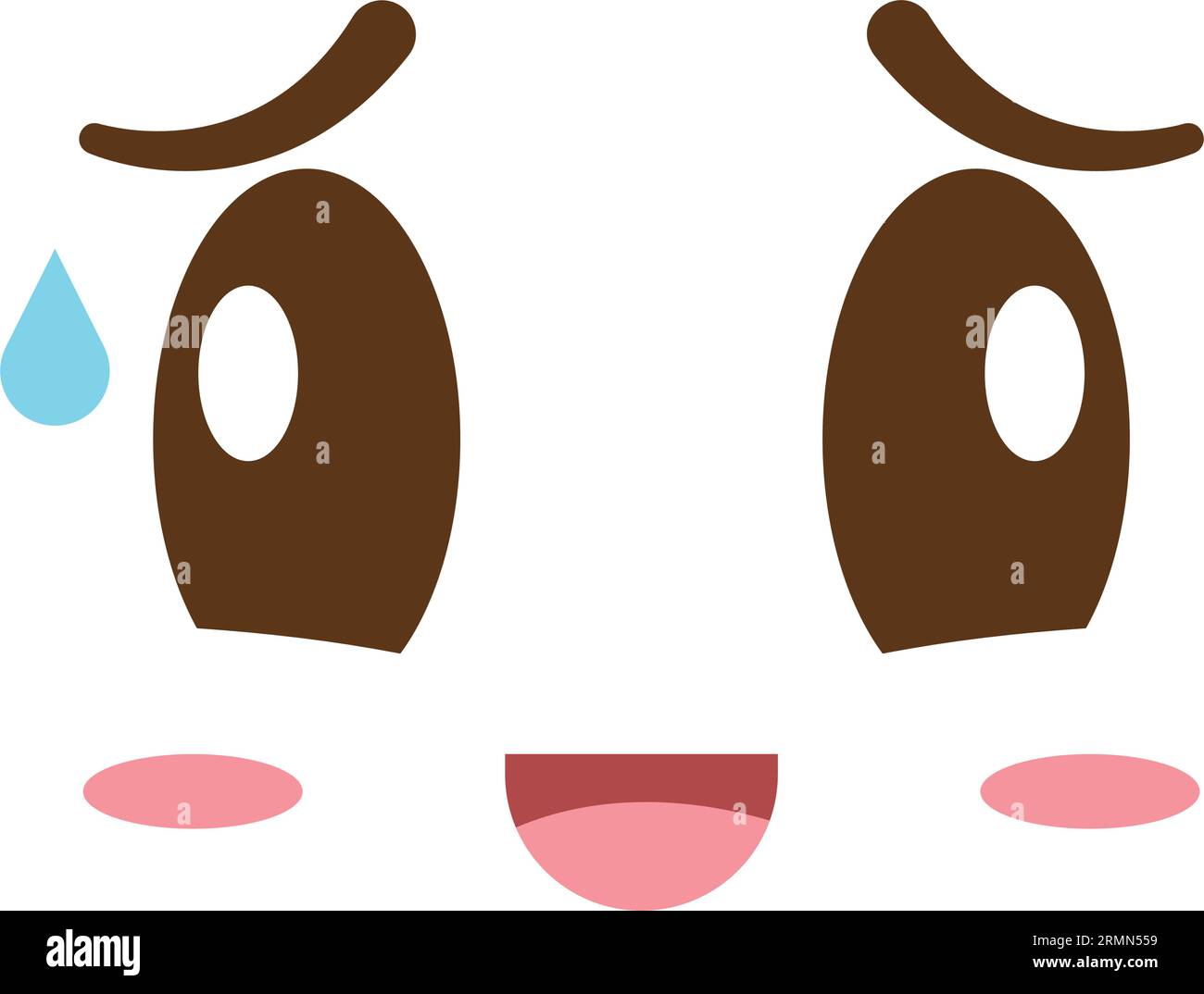 Isolated cute happy worried facial expression Vector Stock Vector Image ...