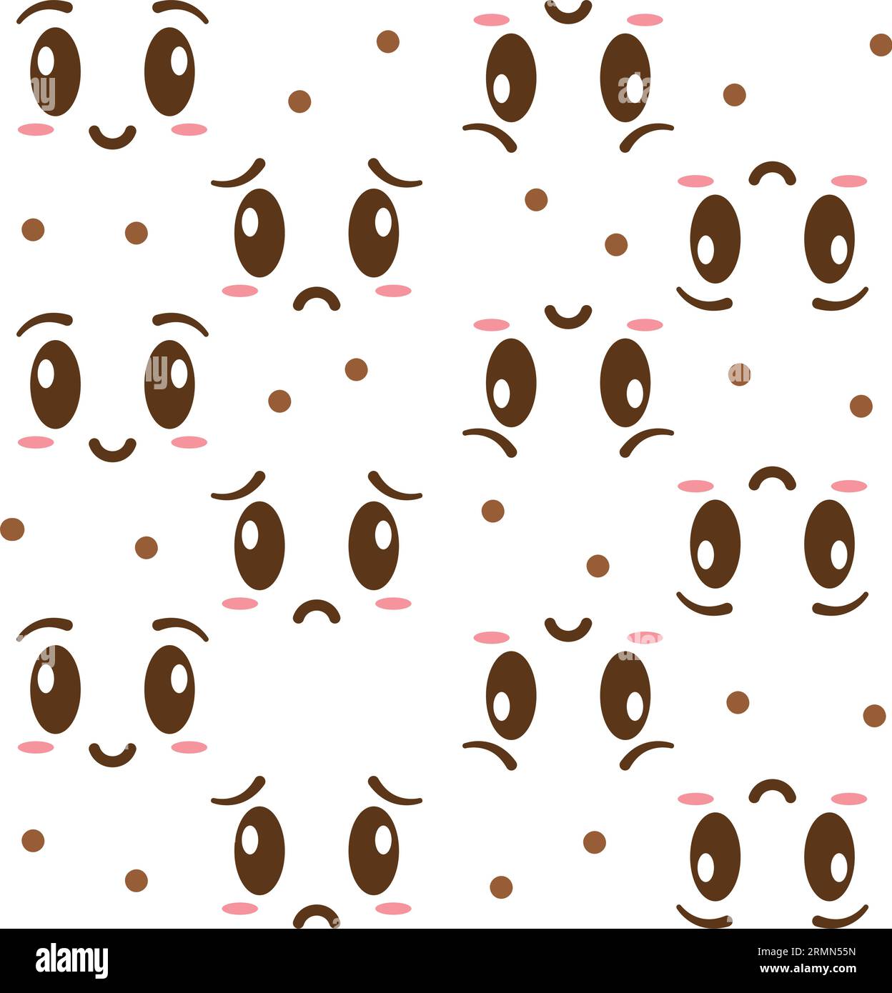 Seamless pattern background with borderless facial expressions Vector ...