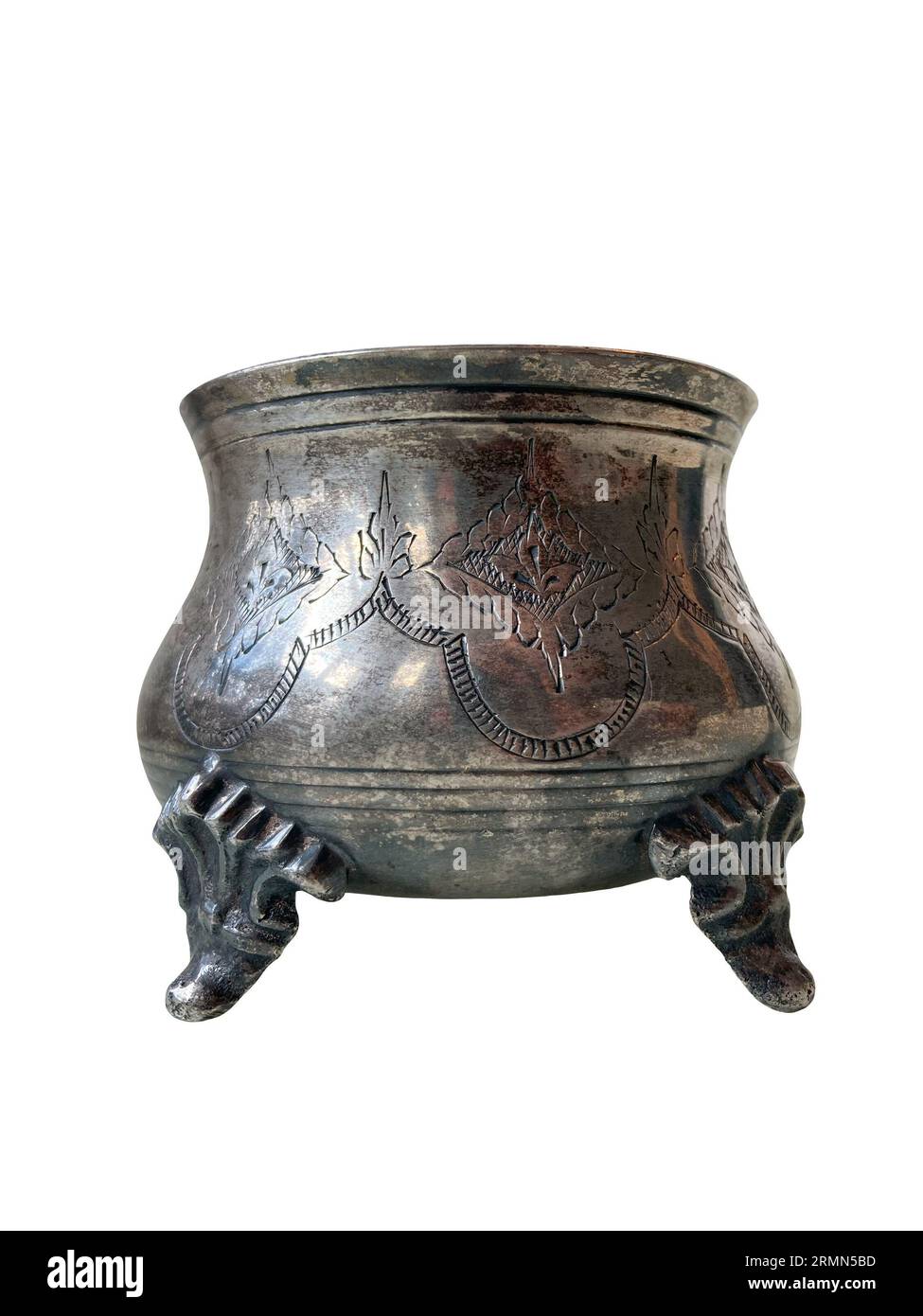 sugar bowl old antique silver ware isolated on white background Stock ...