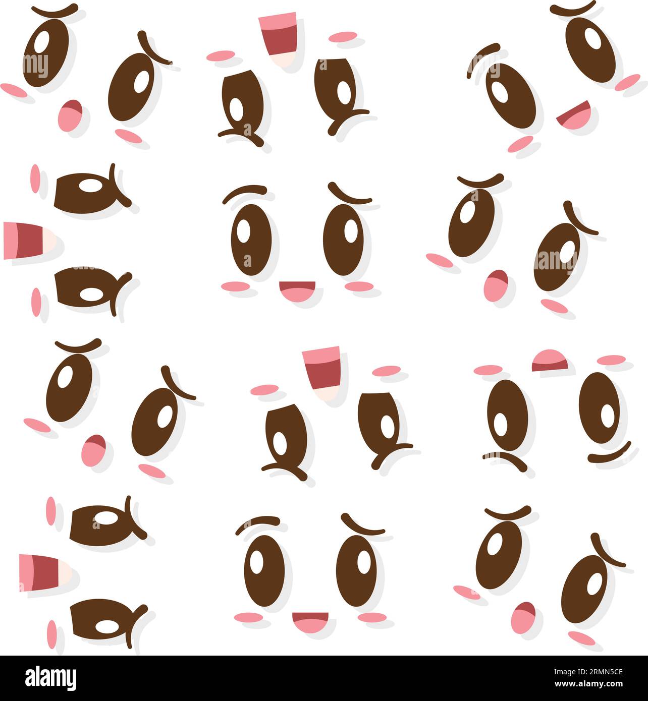 Seamless pattern background with borderless facial expressions Vector ...