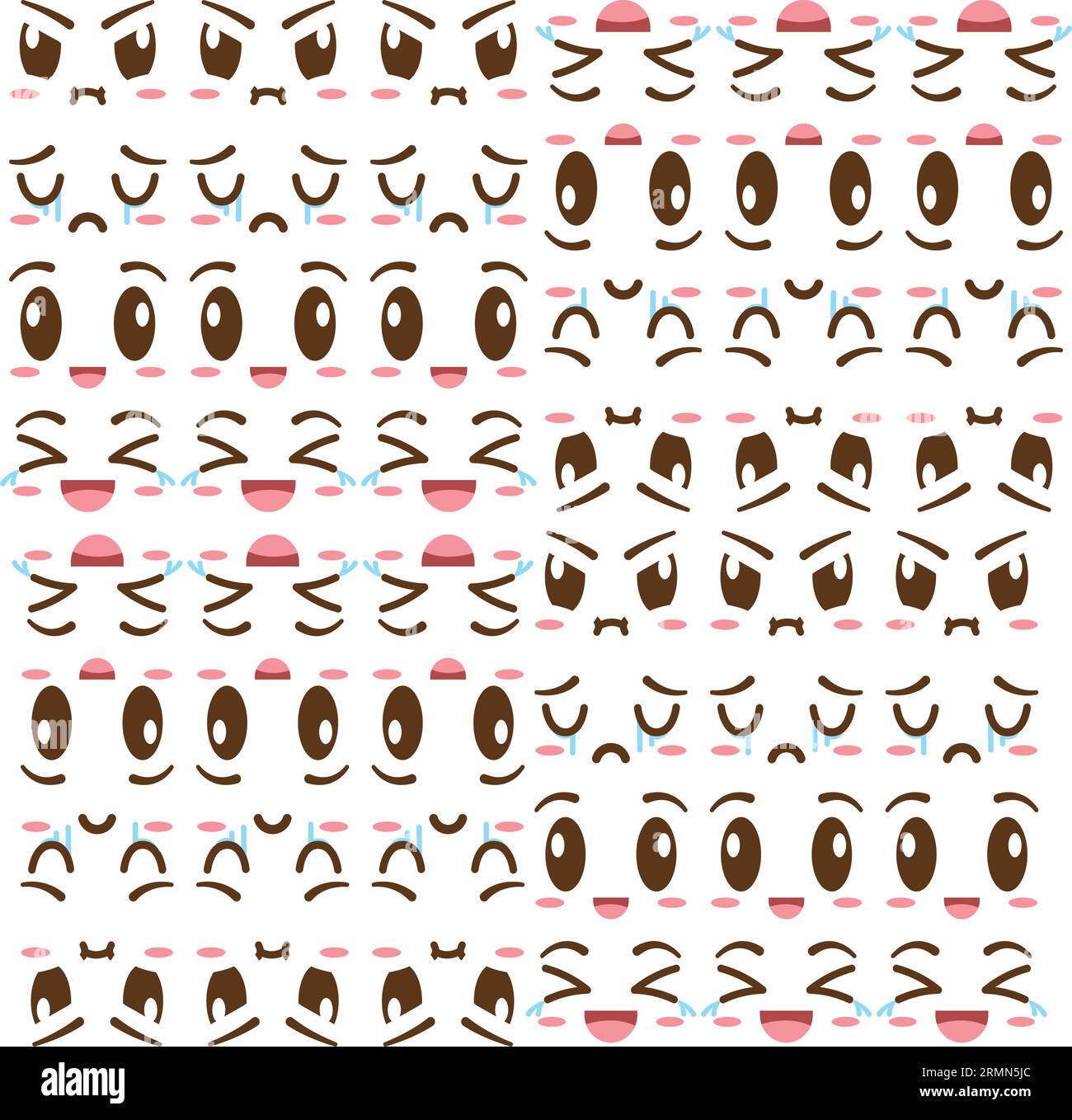 Seamless pattern background with borderless facial expressions Vector ...