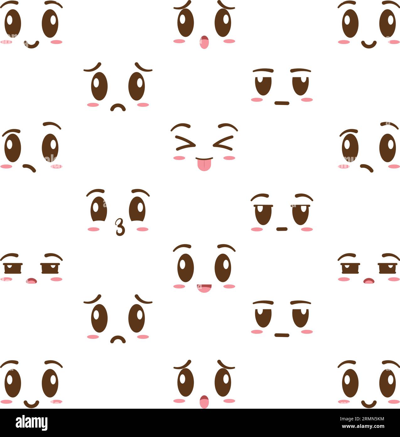 Seamless pattern background with borderless facial expressions Vector ...
