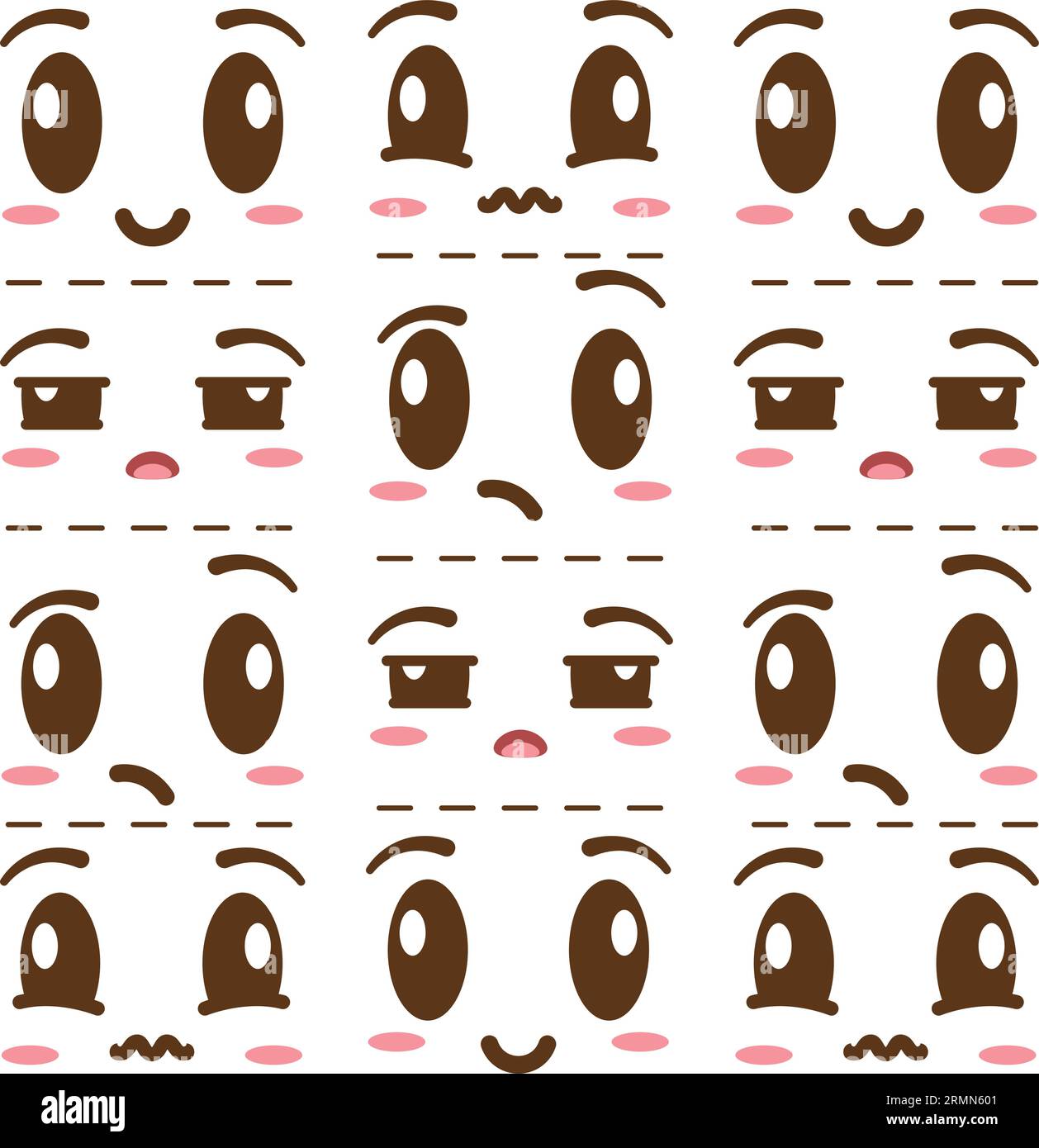 Seamless pattern background with borderless facial expressions Vector ...