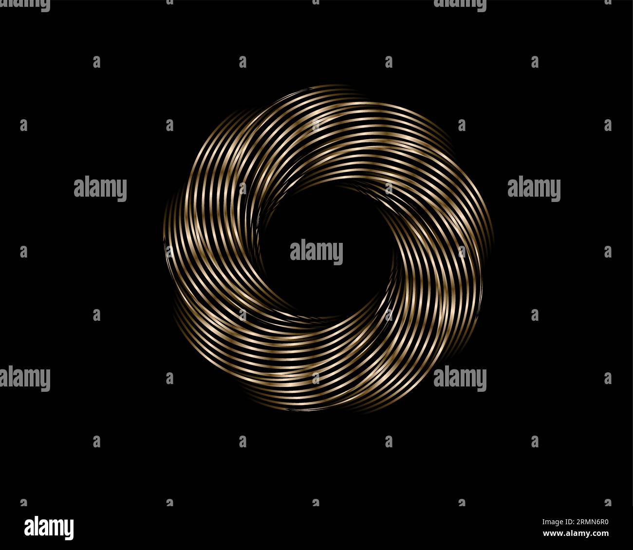 Metallic Abstract Flower Vortex, vector geometric circles bronze logo ...