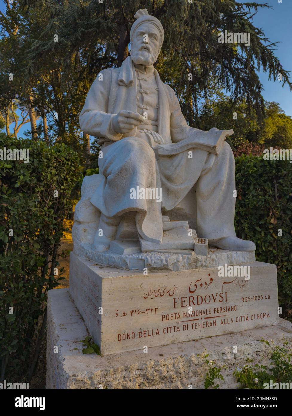 Statue of Ferdowsi in Villa Borghese, Rome Italy Stock Photo - Alamy